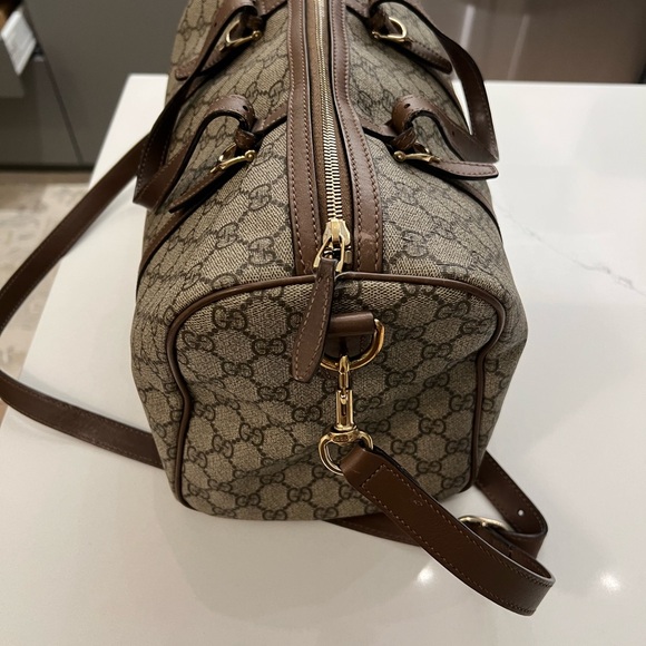 Gucci | Bags | Gucci Monogram Canvas And Leather Handbag | Poshmark